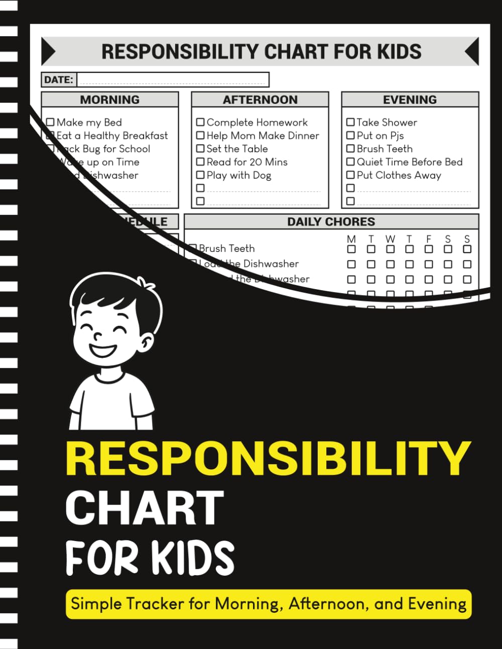 Responsibility Chart for Kids: Simple Tracker for Morning, Afternoon ...