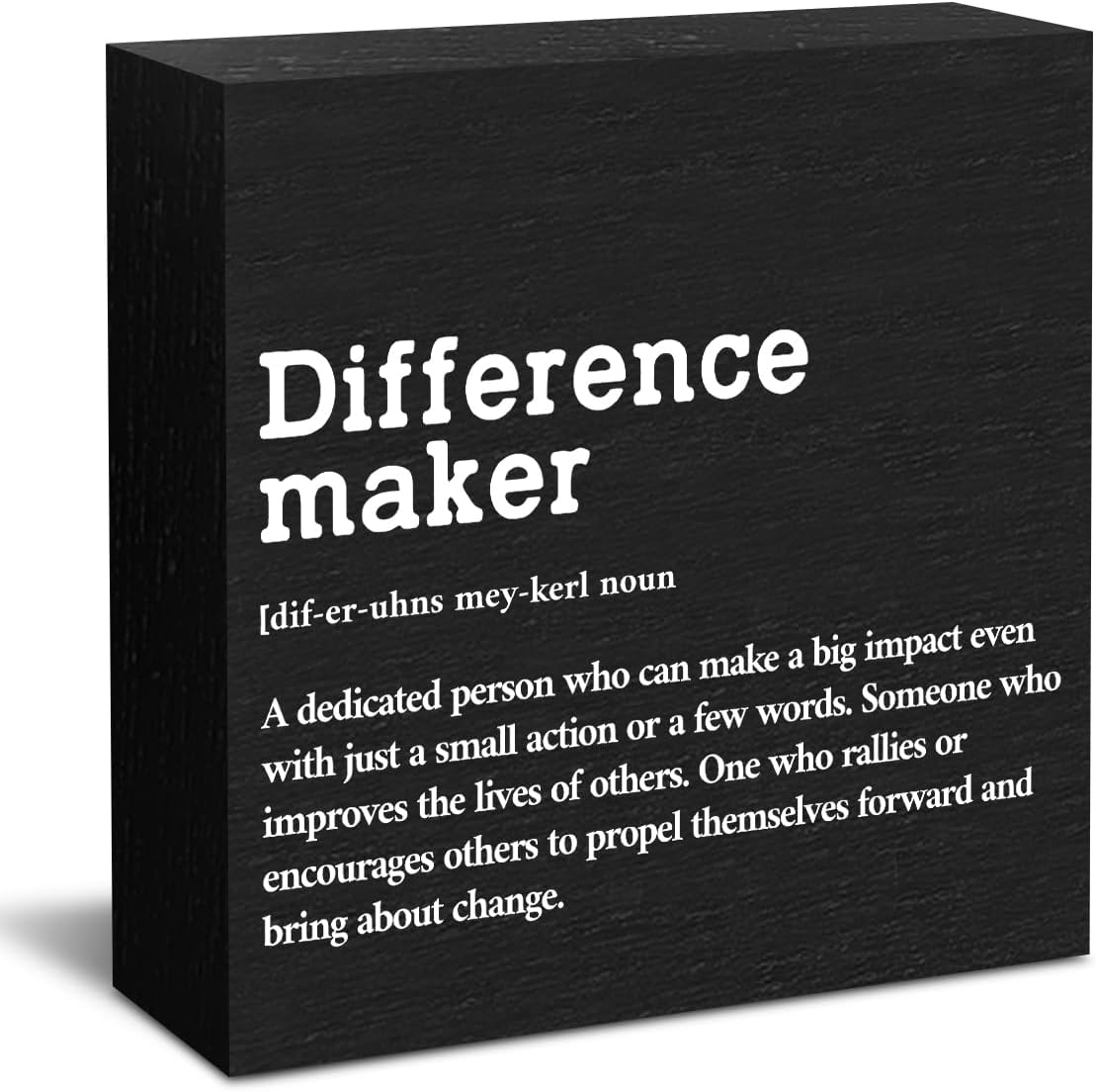 Amazon.com: AOZHUO Difference Maker Definition Wooden Box Sign, Rustic ...
