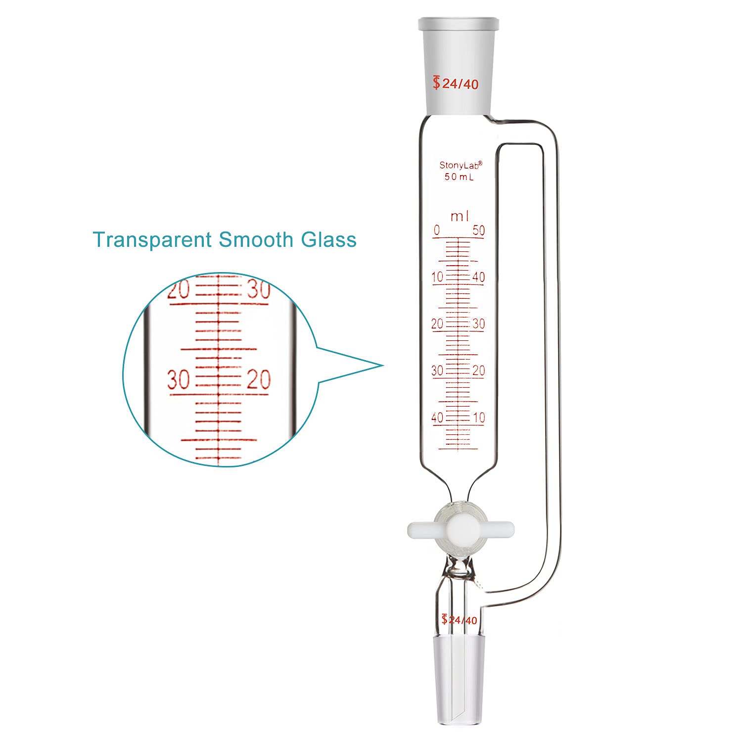 Snapklik.com : Stonylab Pressure Equalizing Graduated Addition Funnel ...