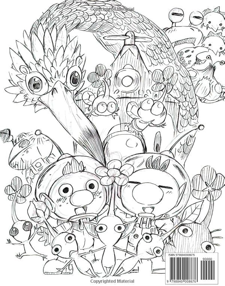 pikmin coloring pages black and white