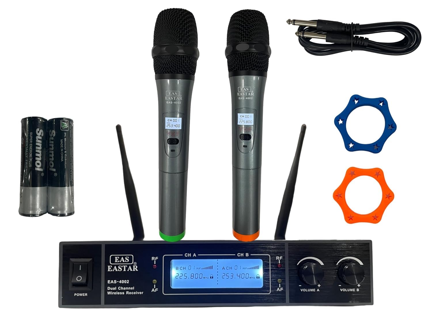 kh Duel Wireless Microphone System-VHF Fixed Dual Frequency Wireless ...