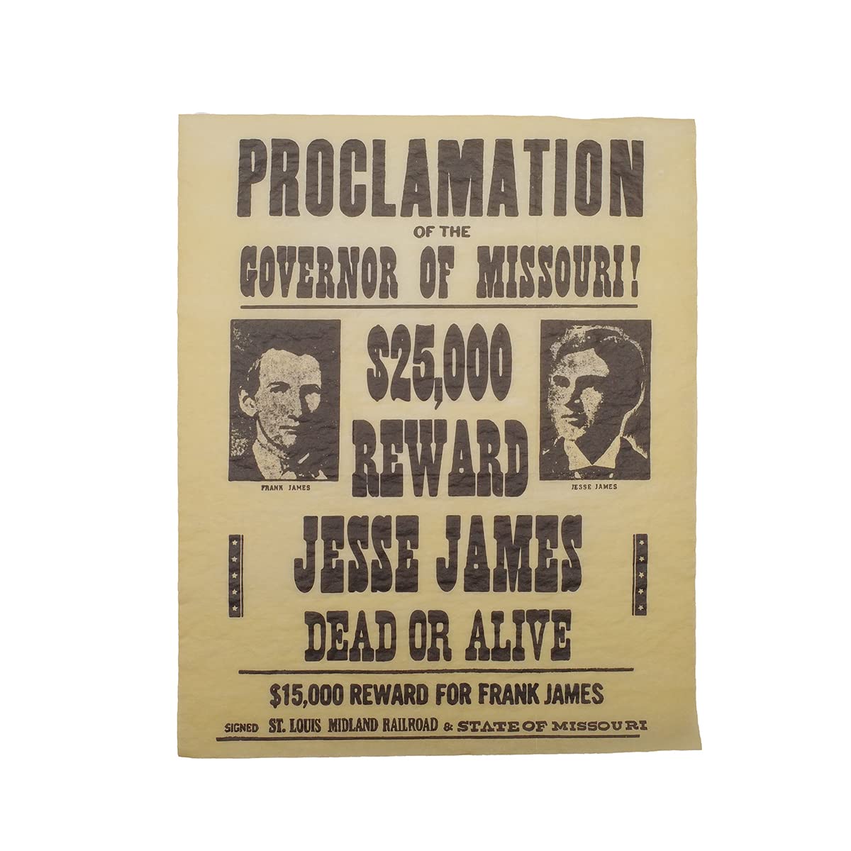 Amazon.com: Treasure Gurus Outlaws Jesse & Frank James Wanted Poster ...