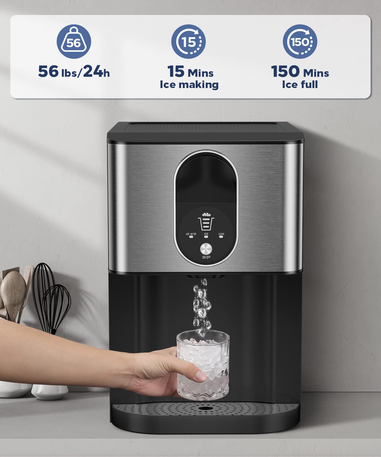 Snapklik.com : Kndko Self Dispensing Countertop Nugget Ice Maker ...