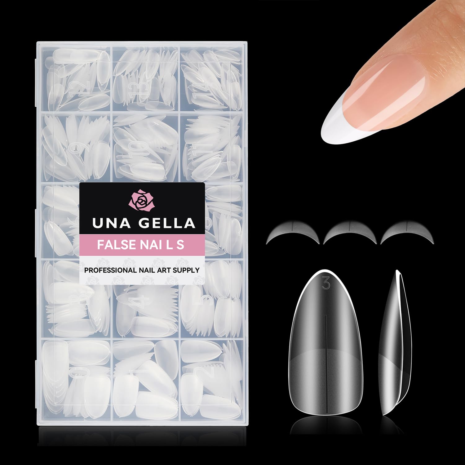 Amazon.com: UNA GELLA Almond Nail Tips, 504Pcs Pre-shaped No Filed ...
