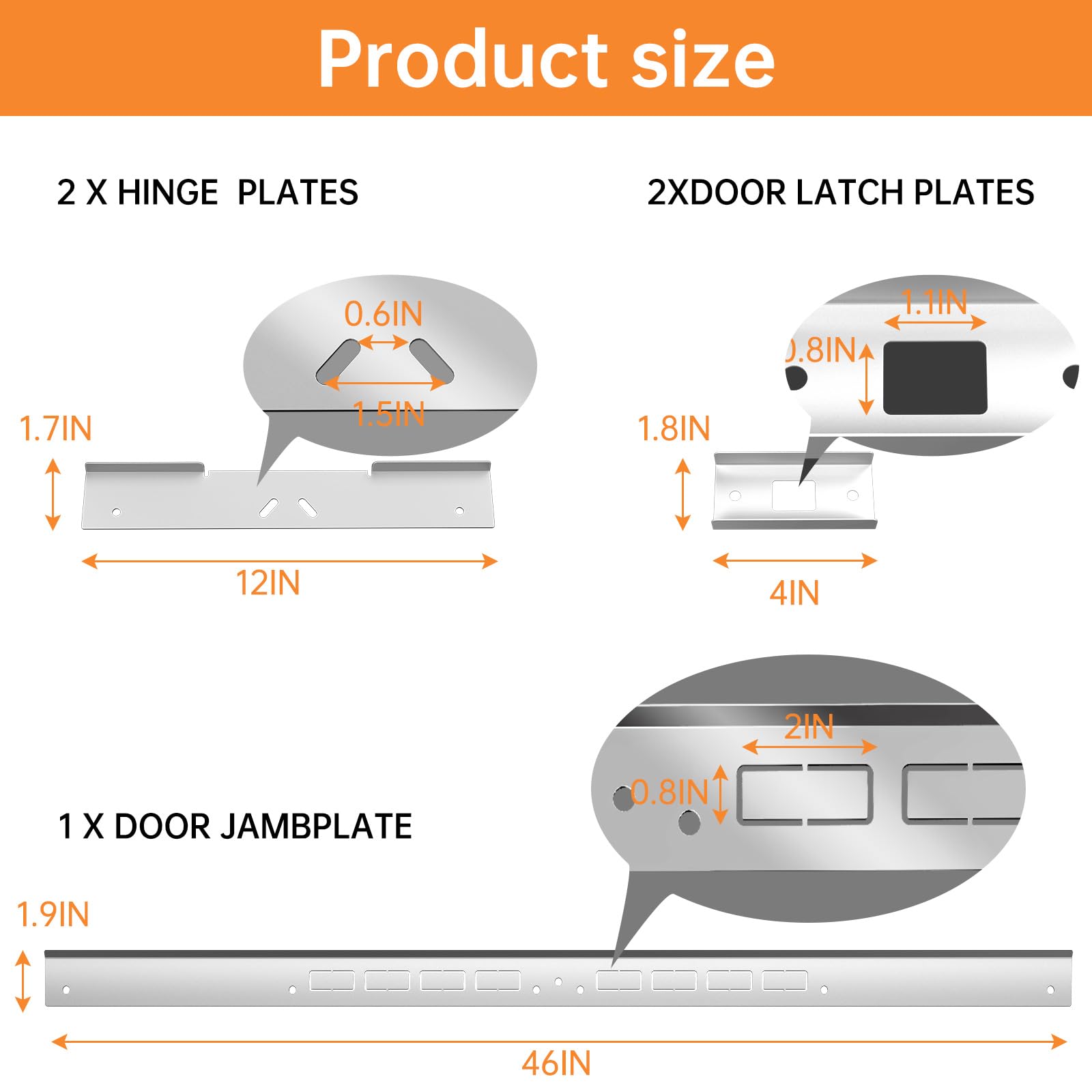 Snapklik.com : 5-PCS Door Reinforcement Set For Jamb,Frame & Hinges ...