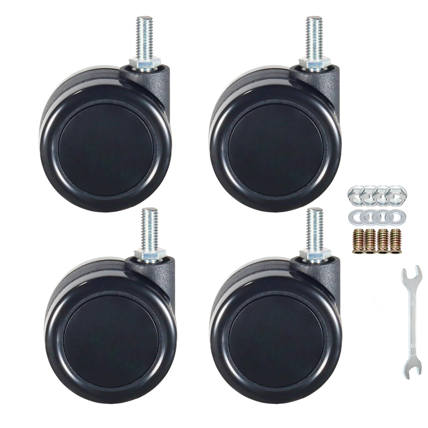Stem Casters Wheels, Swivel Casters 2.5 Inch Furniture Caster Wheels ...