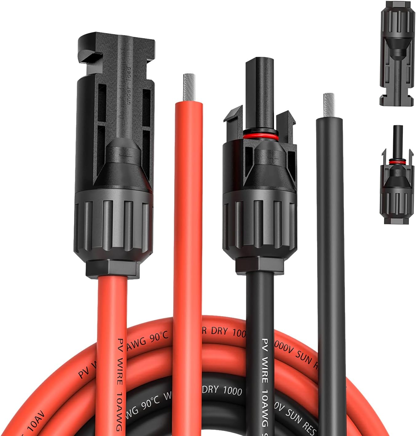 Amazon.com: Kohree 30 Feet Solar Panel Extension Cable: 30ft x2 10AWG ...