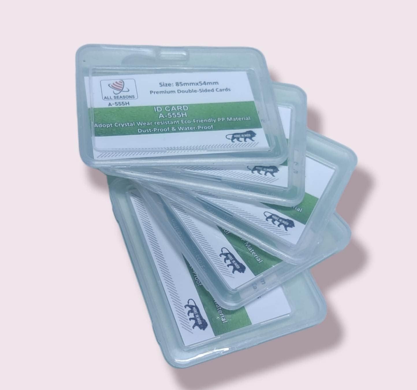 GLUN® PVC Transparent Horizontal ID Card Pouch, Double Sides Visible ...