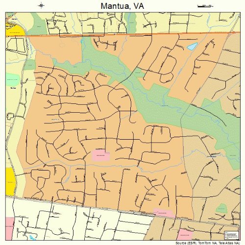 Amazon.com: Large Street & Road Map of Mantua, Virginia VA - Printed ...