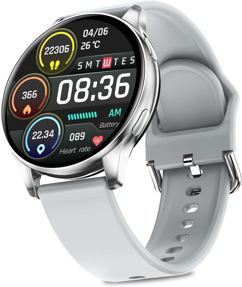 pTron Pulsefit Classic Smartwatch with Round 1.32" Full Touch Display ...
