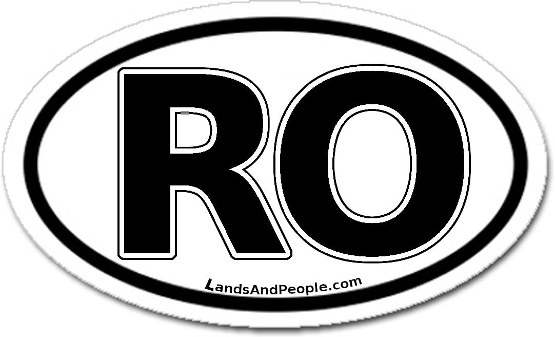 Amazon.com: Romania RO Car Bumper Sticker Decal Oval Black and White