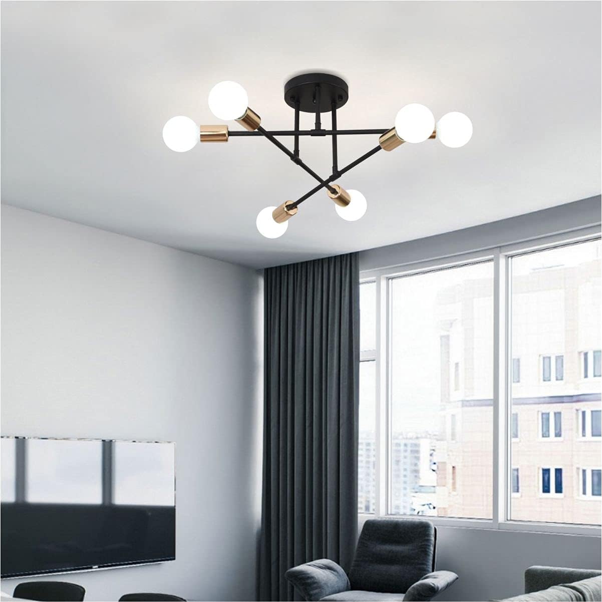 Modo Lighting Mid Century Sputnik Chandelier 6 Lights Vintage ...