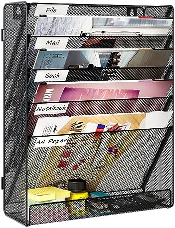 Amazon.com : SUPEASY 17-Tier Mesh Wall File Holder, Hanging Wall File ...