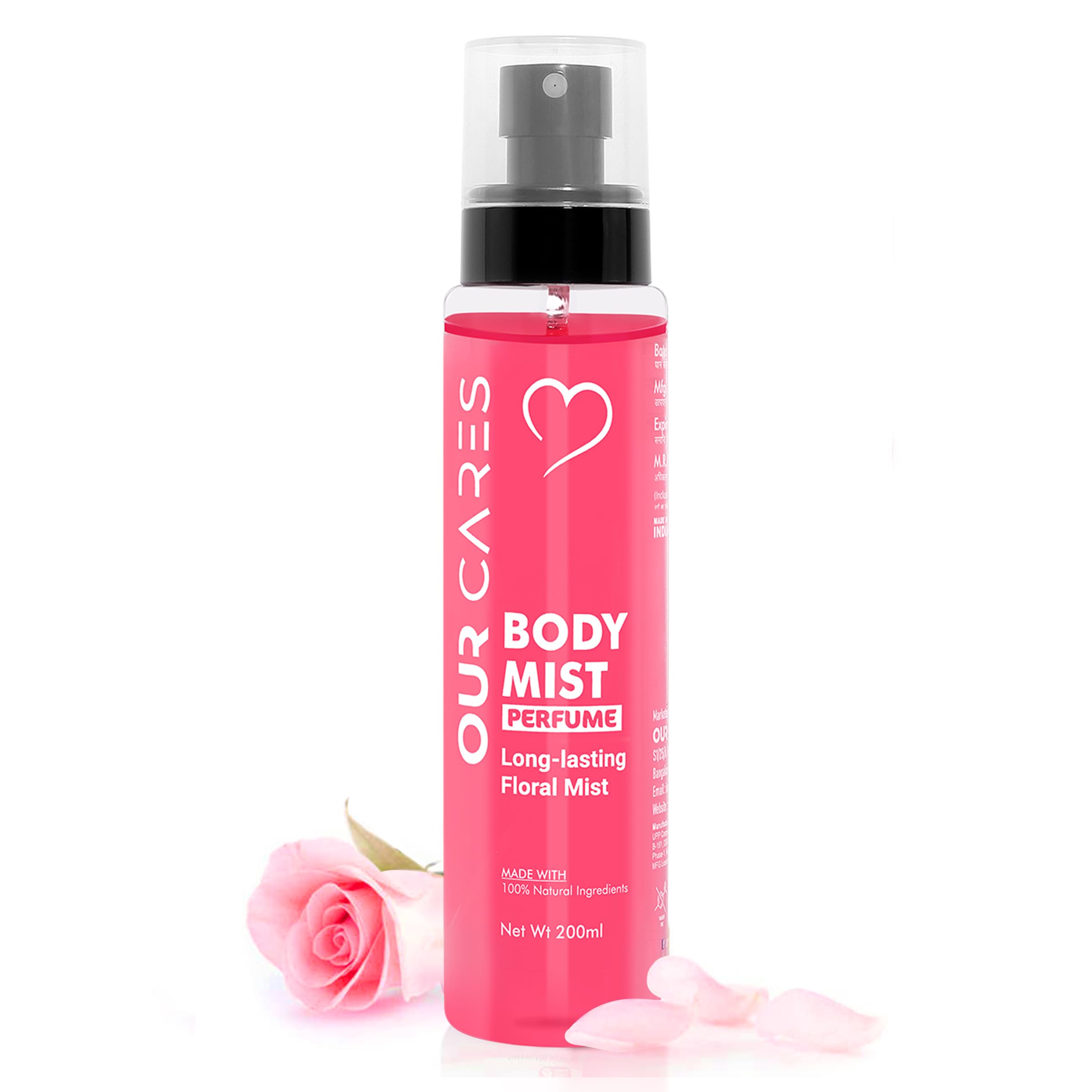 OURCARES Rose Body Mist Spray, Long Lasting and Soothing Fragrance ...