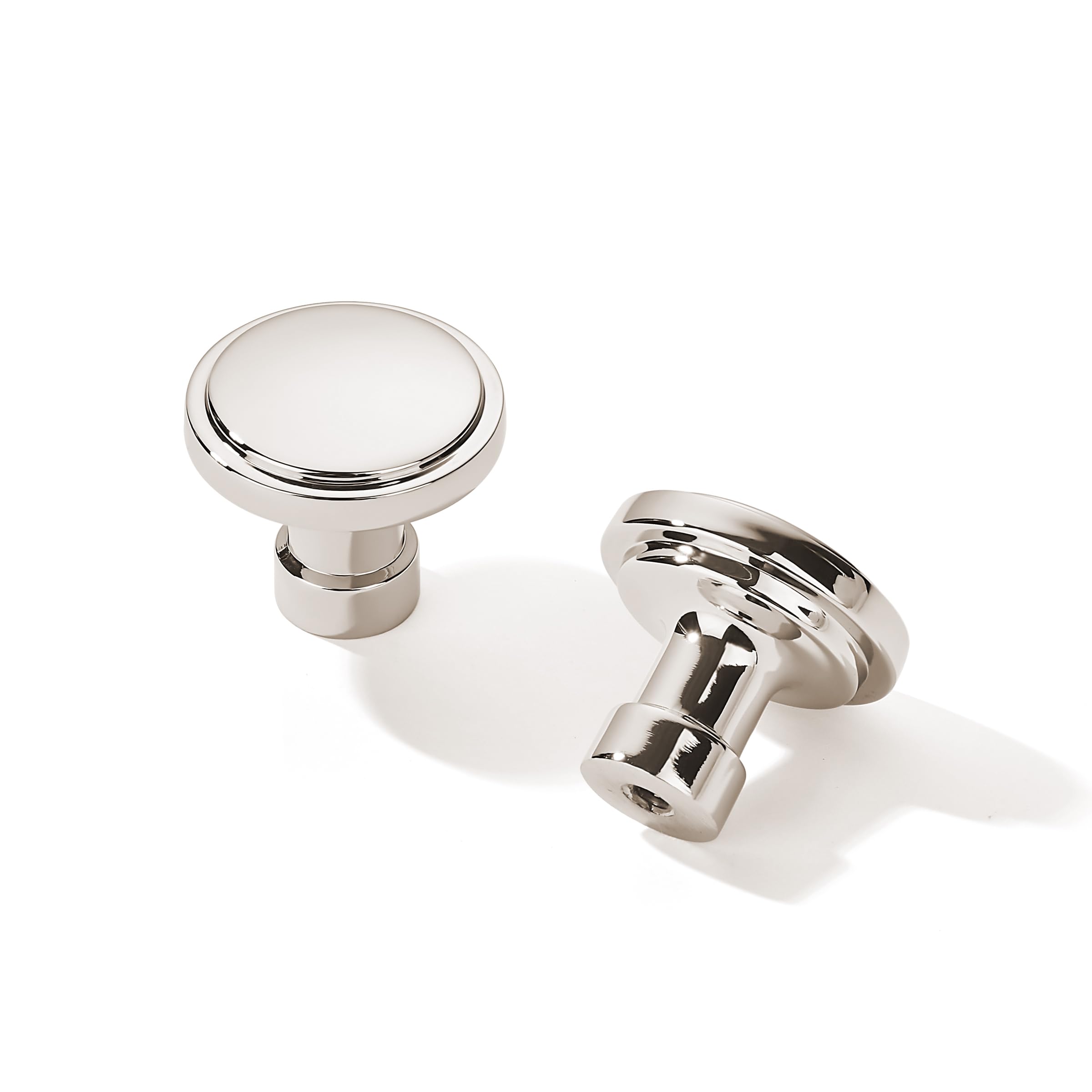 ZAUYX 5 Pack Polished Nickel Cabinet Knobs 1-1/4 inch, Jasper Pulls Solid Dresser Knobs Drawer ...