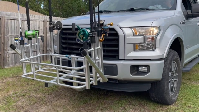 Watch Aluminum Bumper Rod Rack Cooler Holder - Holds Rods on Hwy! on ...