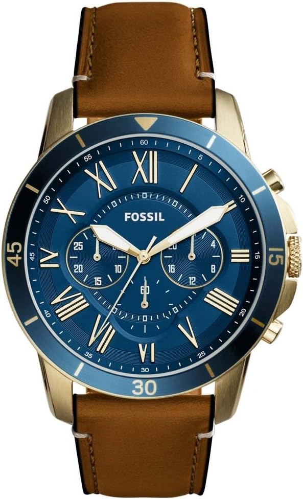 Fossil Watch for Men Grant, Quartz Chronograph Movement, 44 mm Gold ...