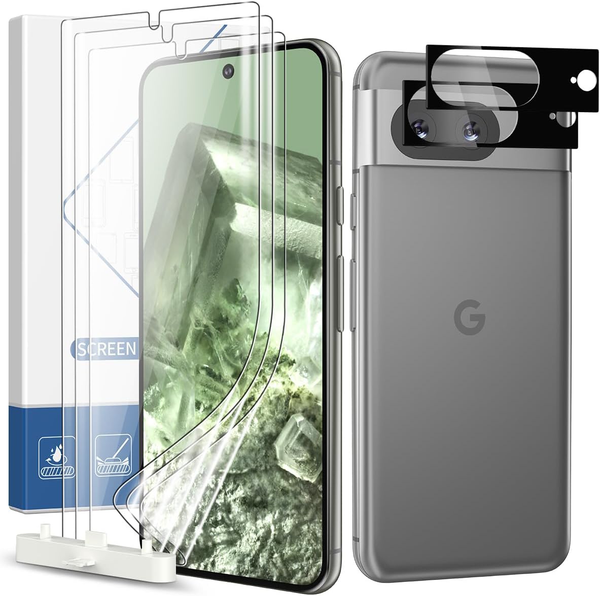 Runiin [3+2 Pack for Google Pixel 8 Screen Protector, 3 Pack TPU Film ...