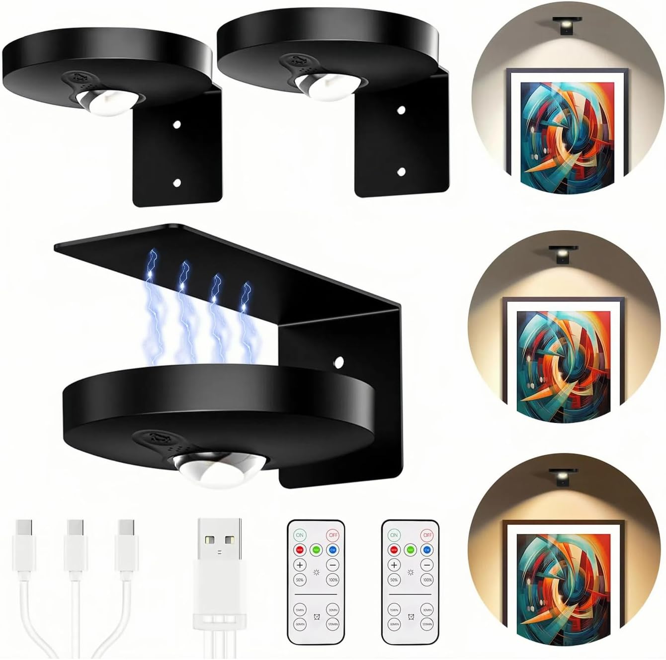 Laliled Battery Operated Picture Light, Magnetic Led Painting Light ...