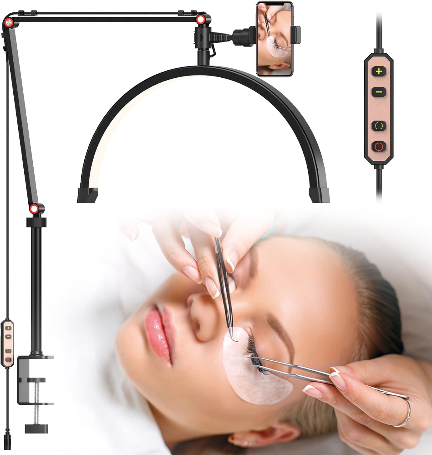 Beautycity Professional LED Lash Light for Eyelash Extensions, Clip on ...