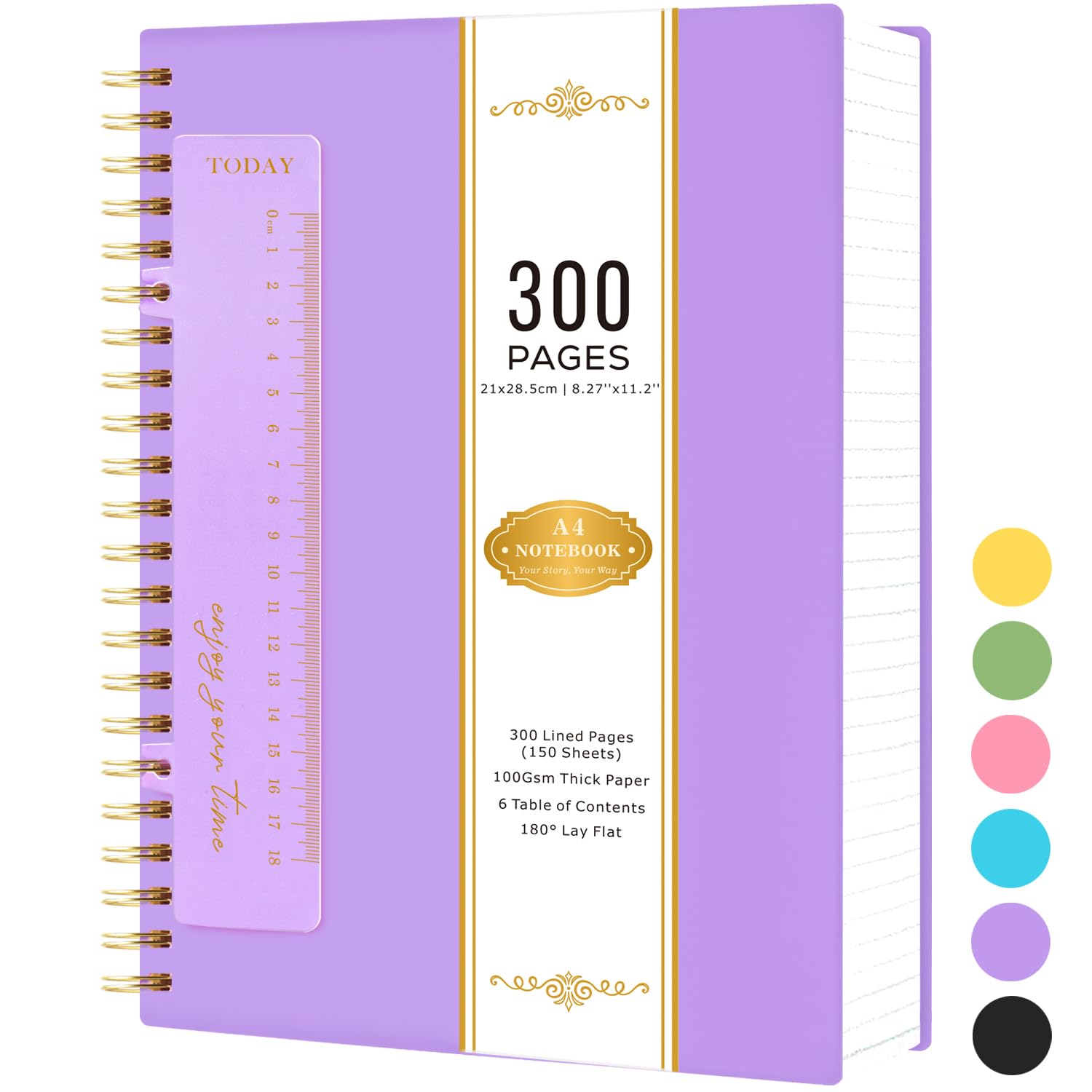 NIRMIRO A4 Notebook Notepad Hardback, Spiral Notebooks Wirebound Note ...