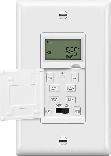 ENERLITES Programmable Digital Timer Switch for Lights, Fans, Motors, 7 ...