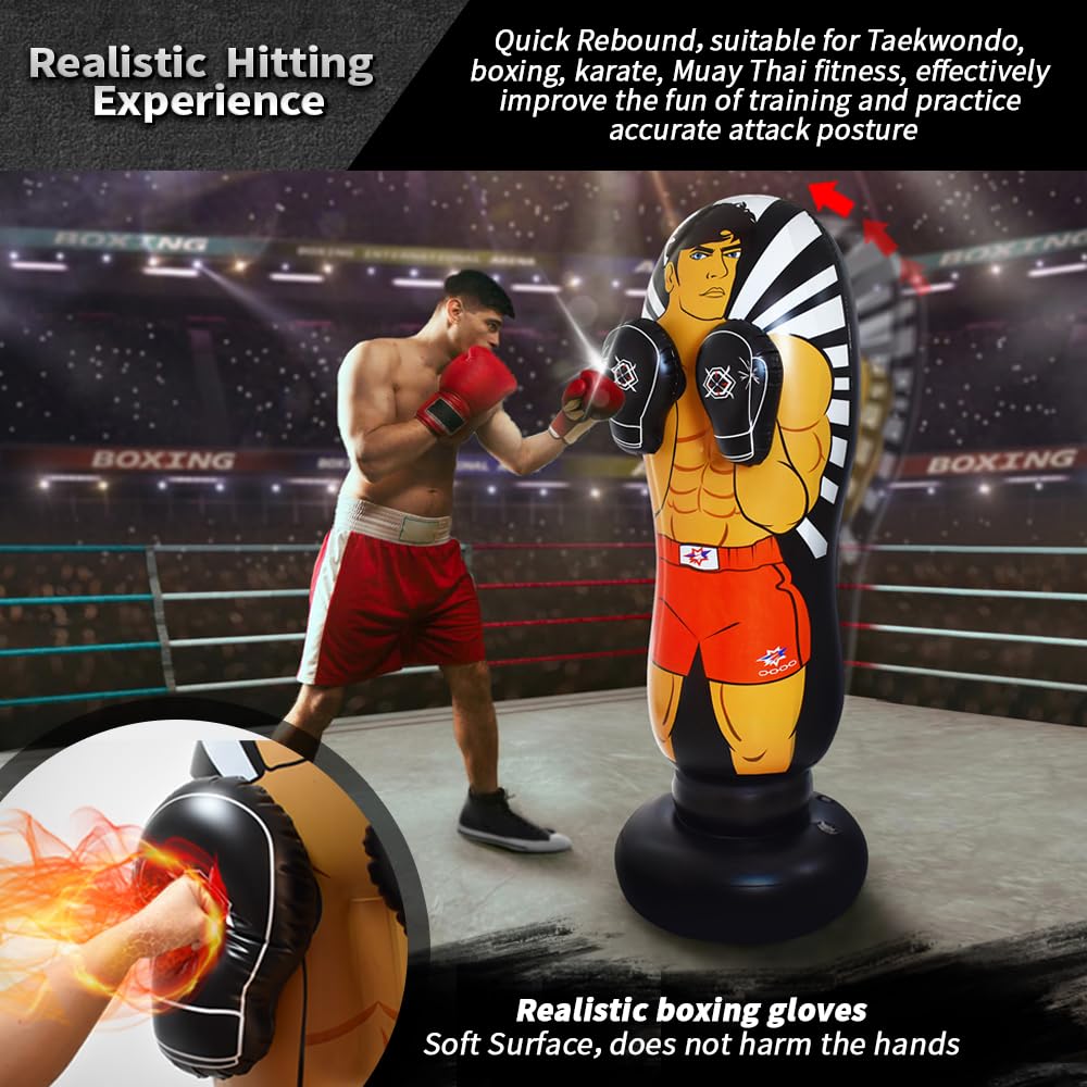 68-Inch Inflatable Punching Bag Toy Inflatable Boxing Training ...