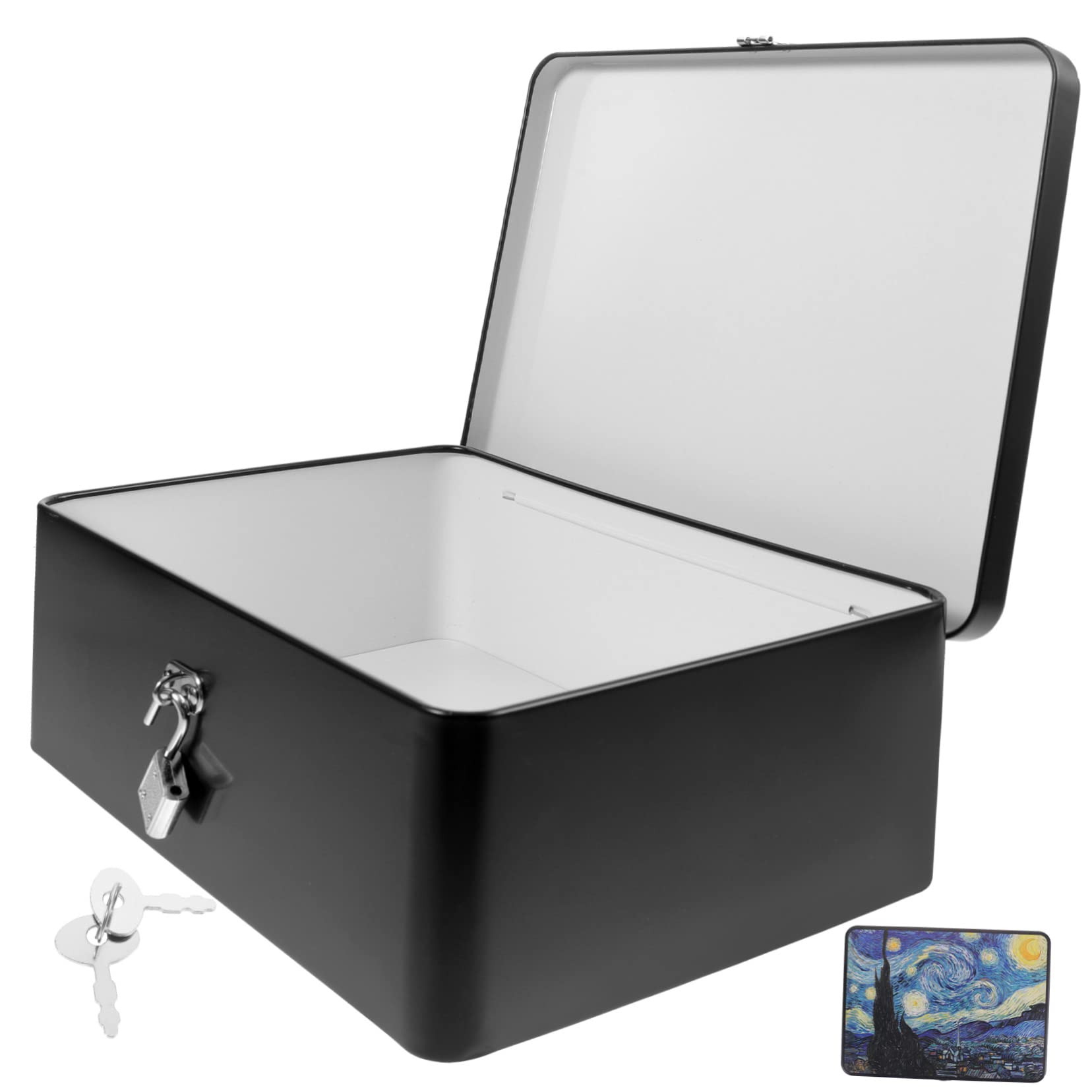 Amazon.com: Yardenfun Box Storage Tin Box with Lock Secret Storage Box ...