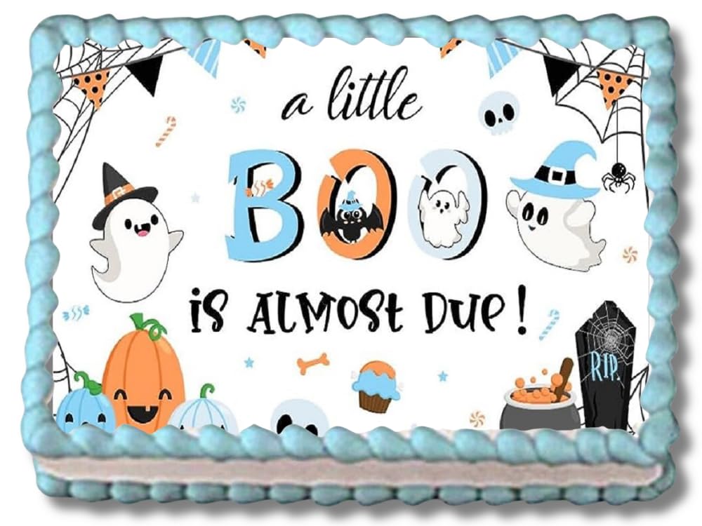A Little Boo Is Almost Due Edible Image Baby Shower | Desertcart Sri Lanka