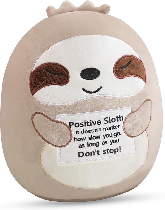 Amazon.com: TOYSYM Sloth Plush Toy, Inspirational Support Sloth Stuffed ...