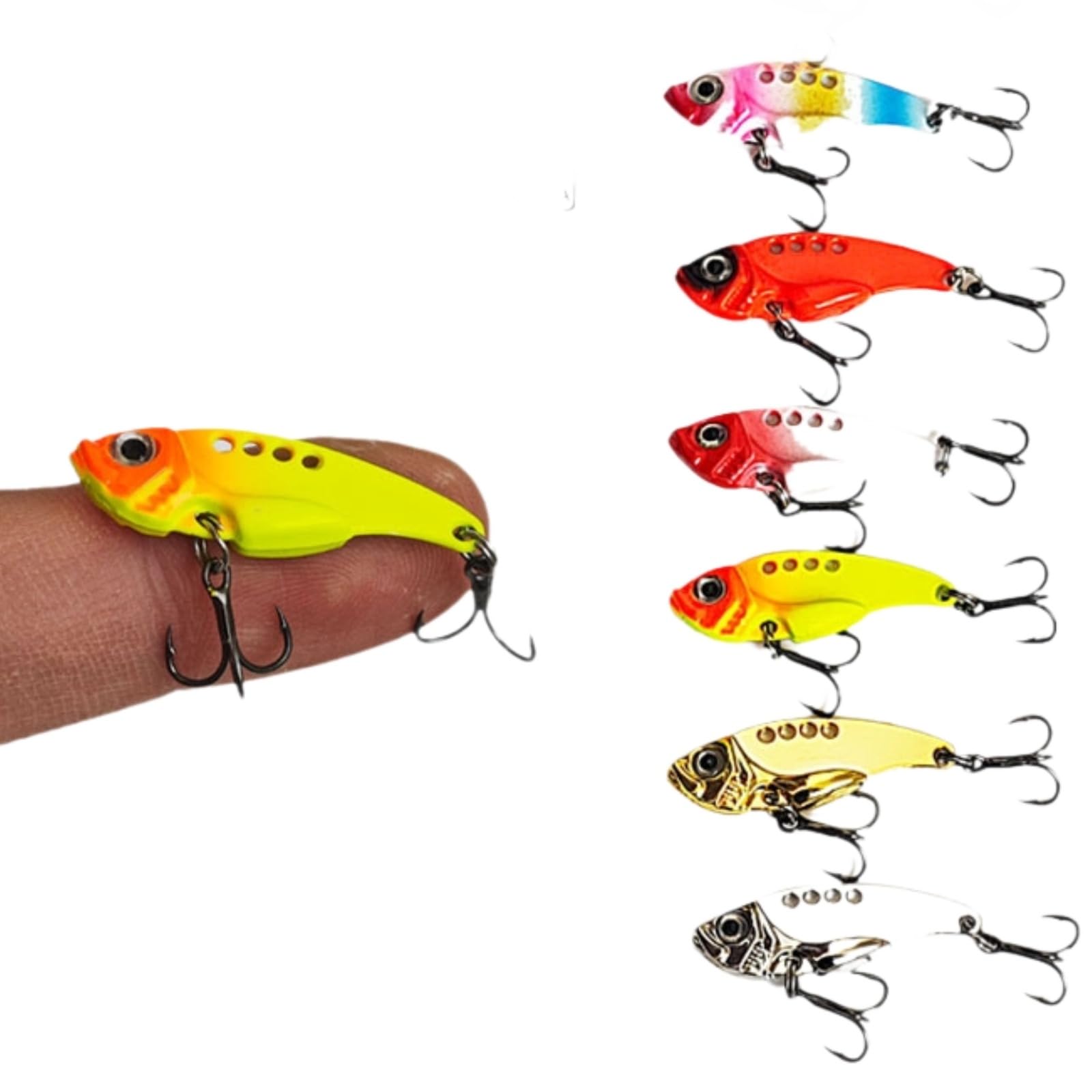 Amazon.com : 6 Pcs VIB Fishing Lures, Upgraded 3X Reinforced Blood ...