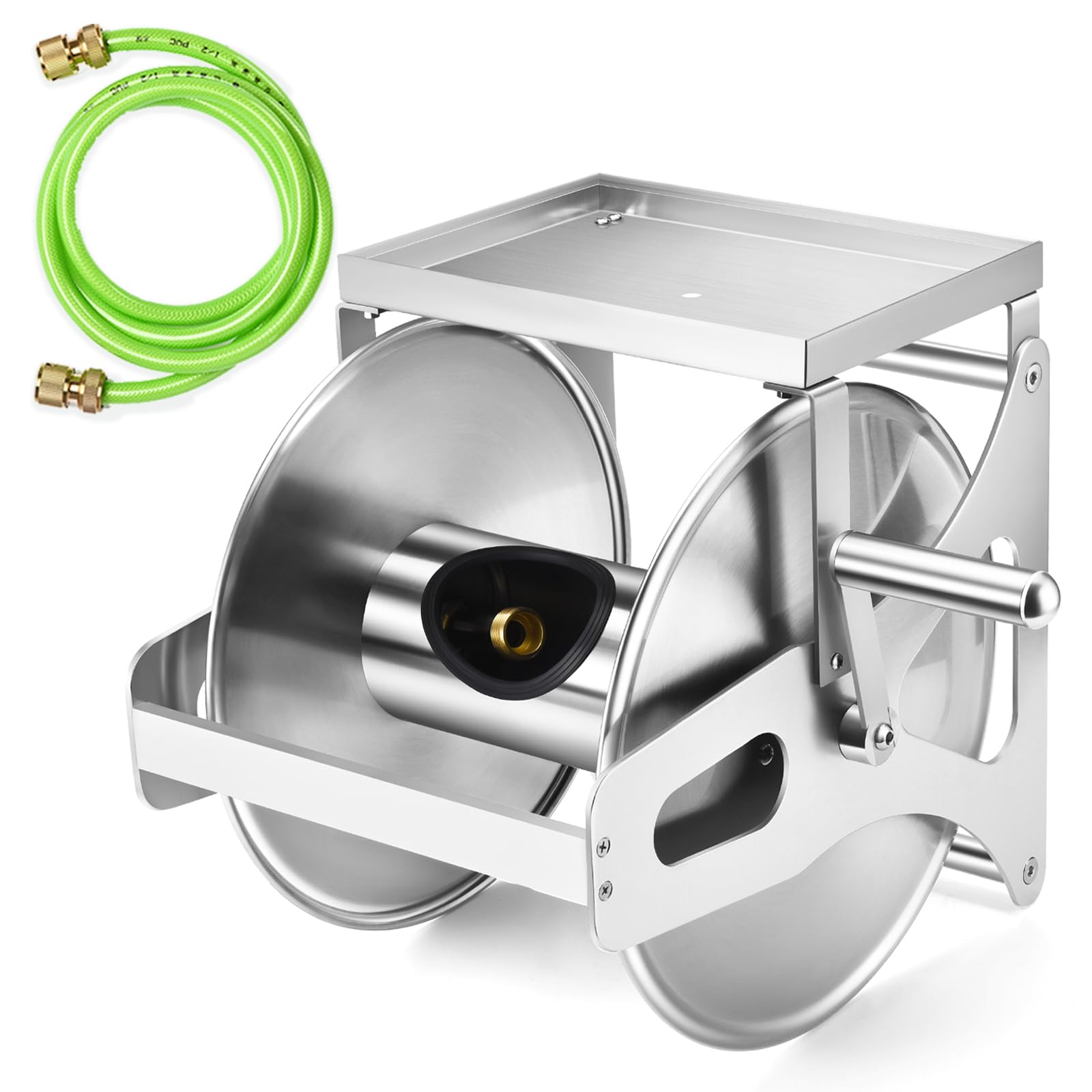 Amazon.com: GADFISH Garden Hose Reel Wall Mount,Stainless Steel Metal ...