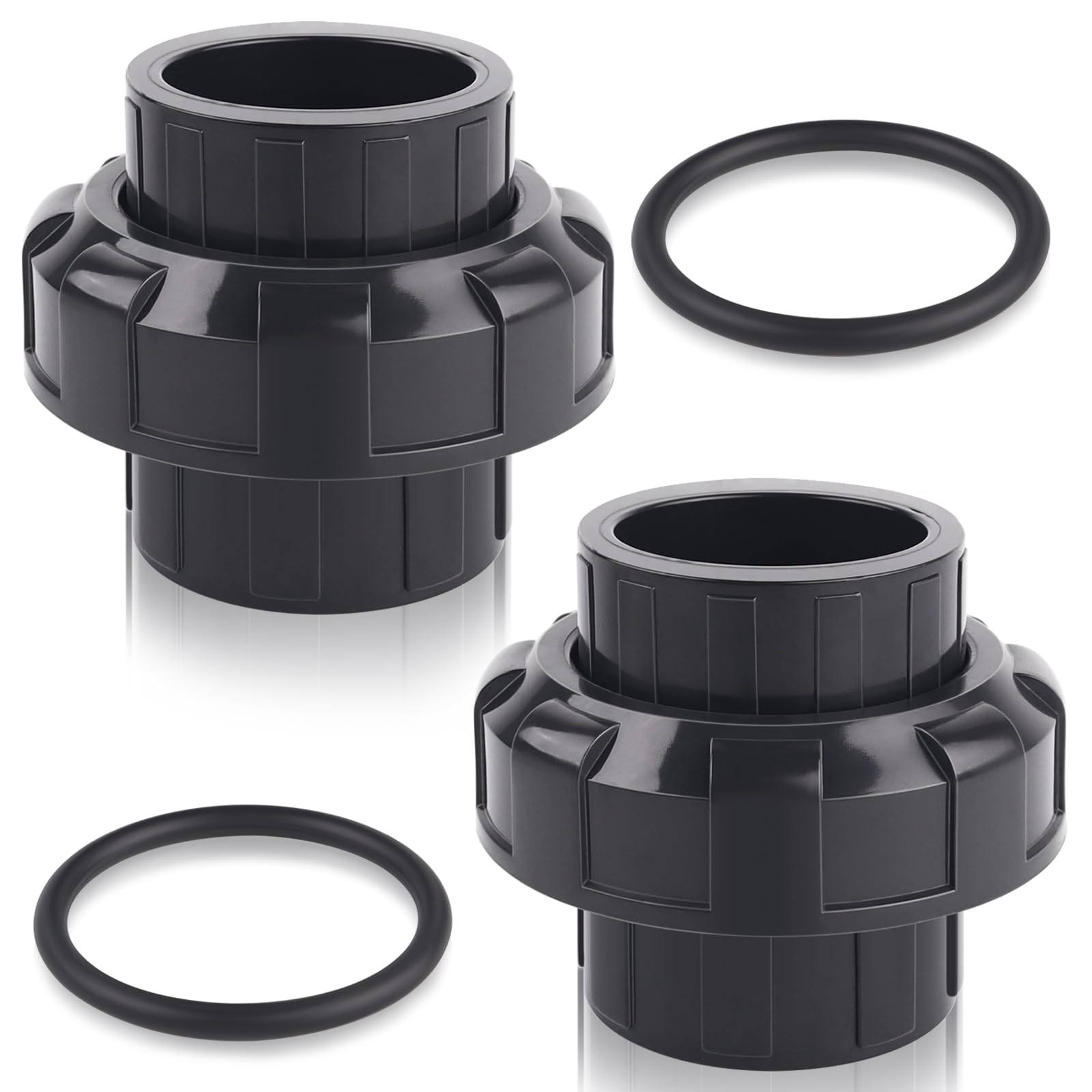 Amazon.com: 2PCS PVC Union Coupling Pipe Fitting, 2 Inch PVC Slip Union ...