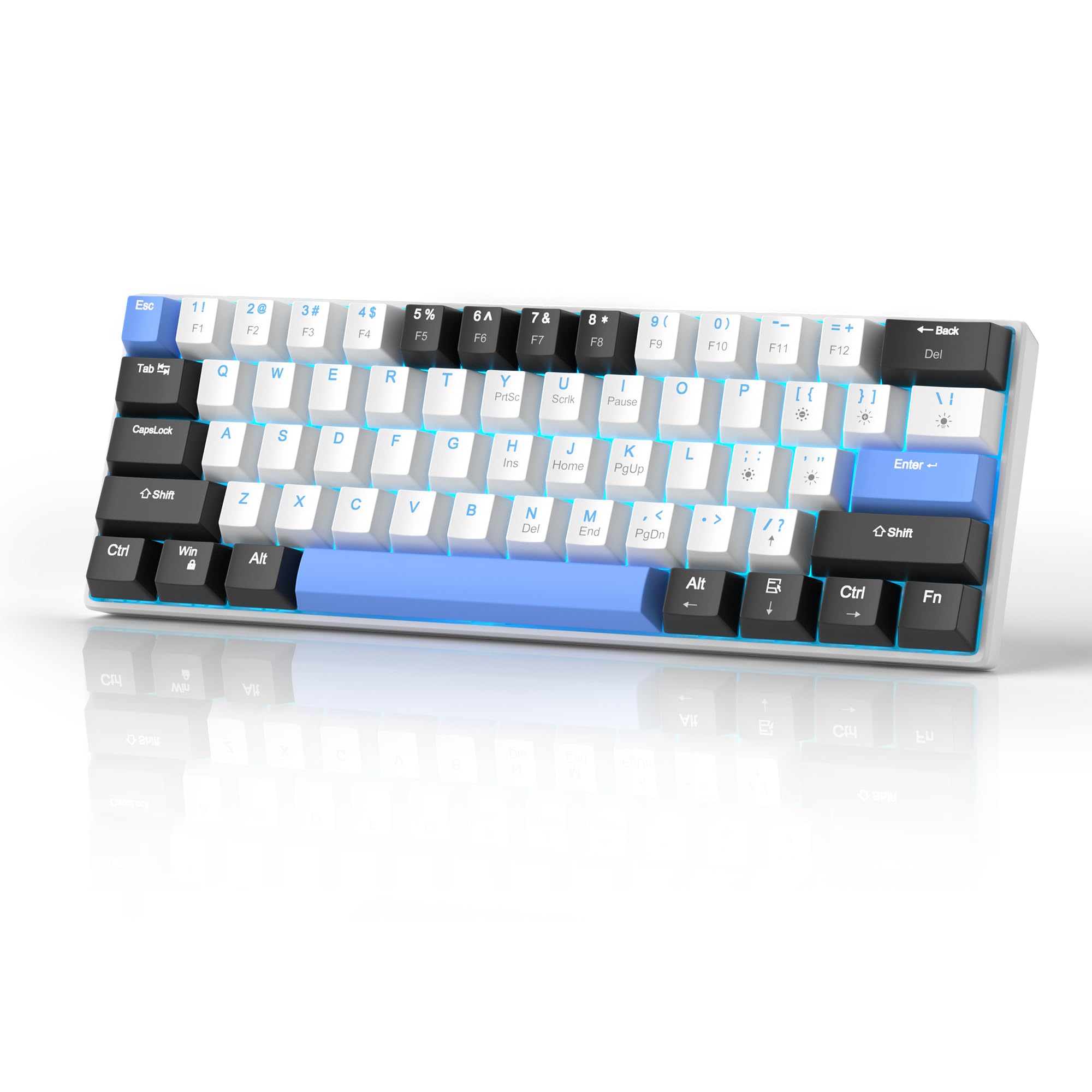 MageGee 60% Mechanical Gaming Keyboard, STAR 61 Compact Blue LED ...
