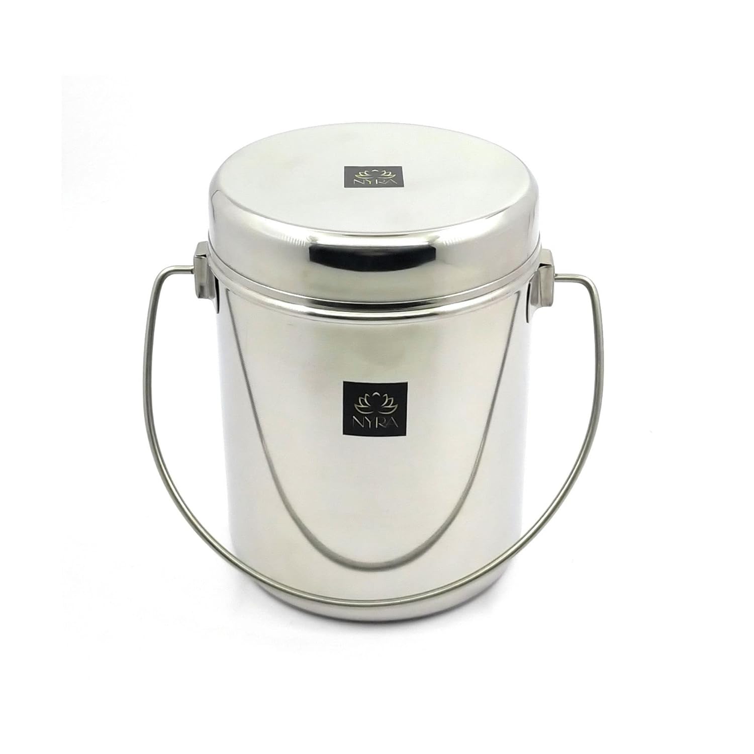 Buy NYRA® Stainless Steel Milk Pot with lid, deep Dabba, Flat Bottom ...