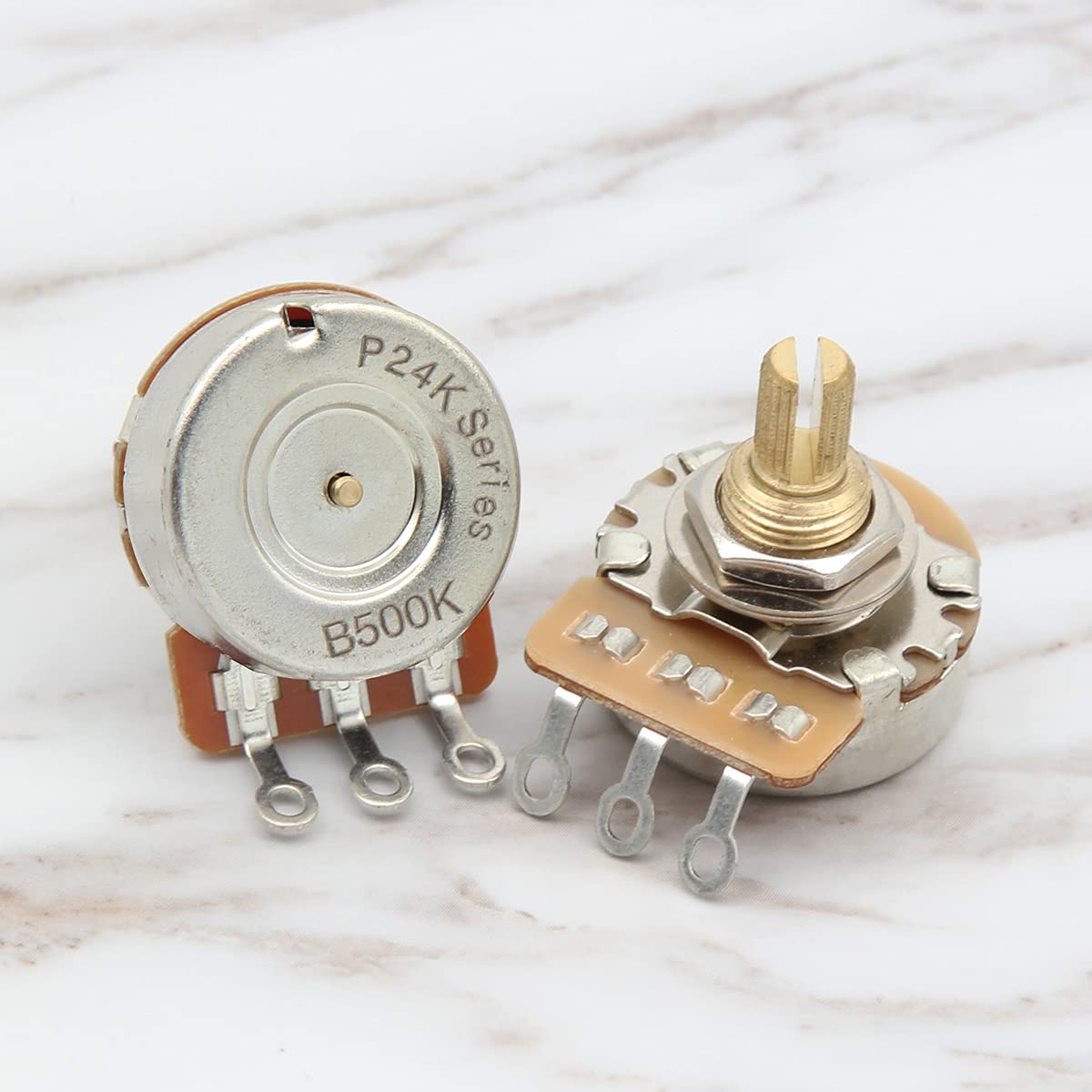 Snapklik.com : FLEOR 500K Linear Pots 15.5mm Short Split Shaft Guitar ...