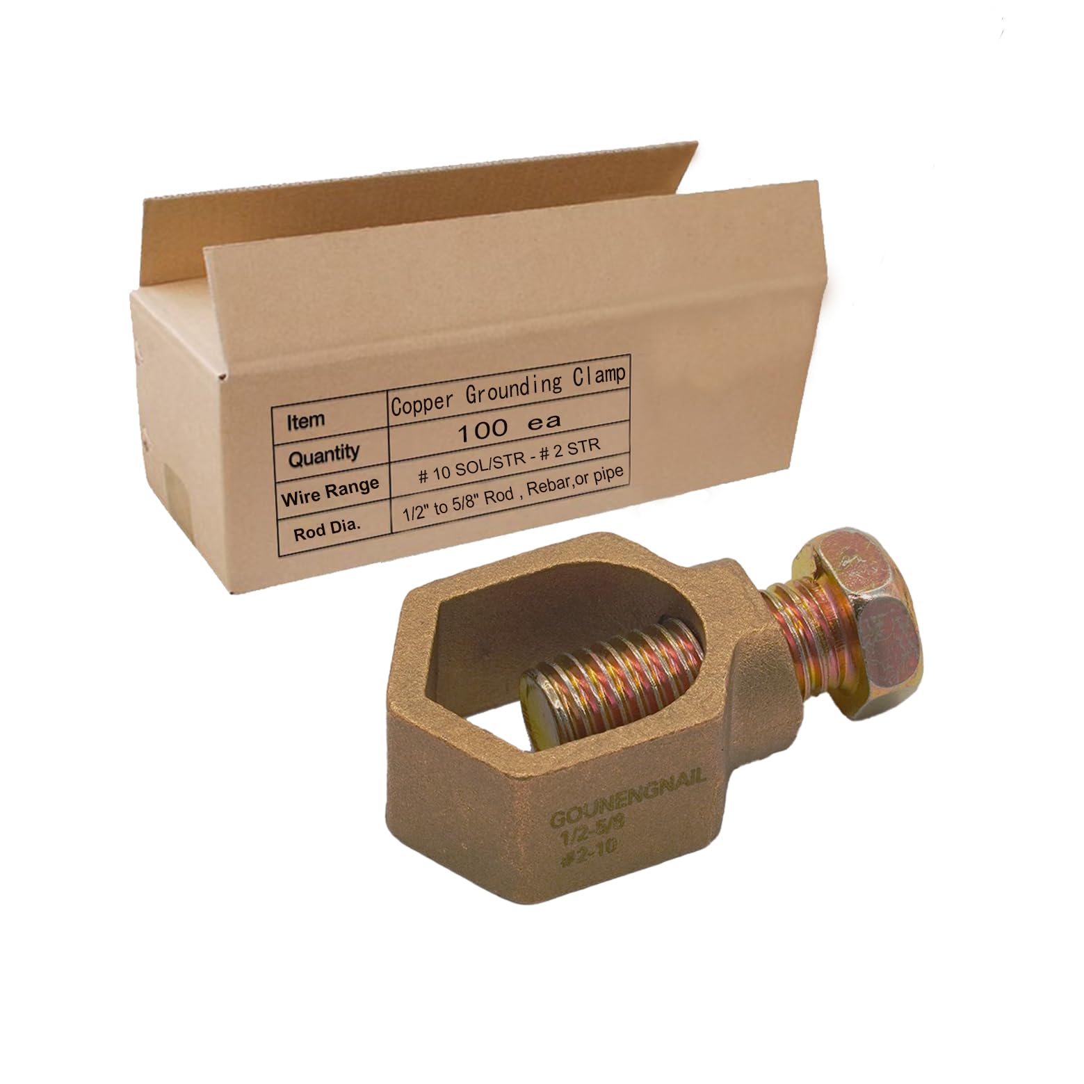 Snapklik.com : 100PCS Pack Copper Ground Rod Clamp