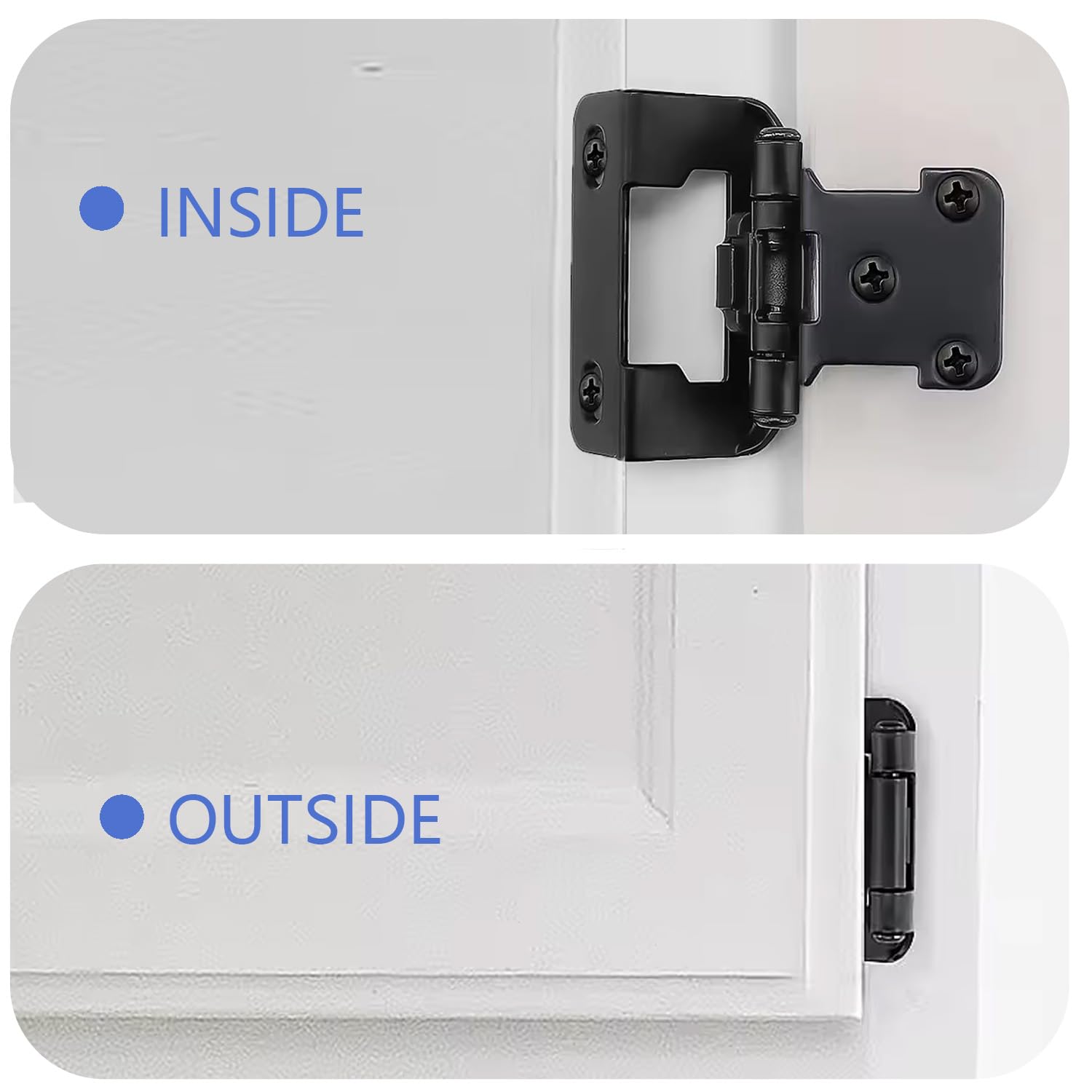 Snapklik.com : Cabinet Hinges, 32 Pack 16 Pairs 1/2" Overlay Semi ...