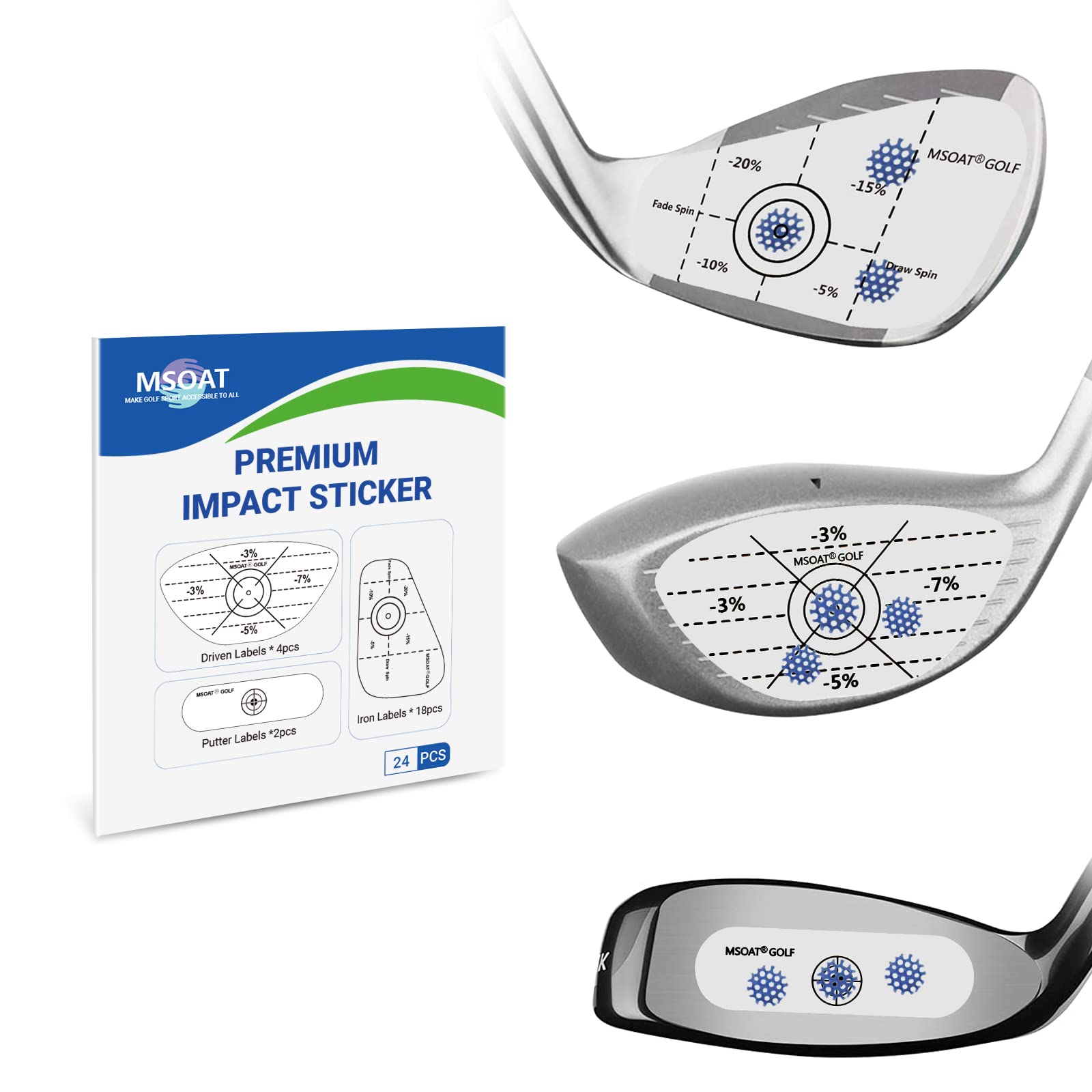 Snapklik.com : MSOAT Left Handed Golf Impact Tape Set, 120pcs