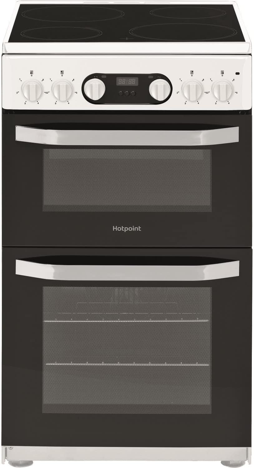 Hotpoint 50cm Double Oven Electric Cooker - White : Amazon.co.uk: Home ...