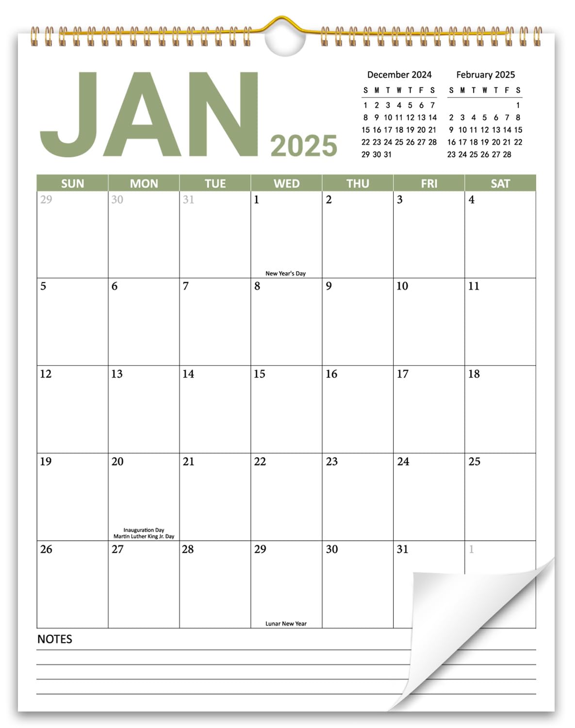 Amazon.com: 2025 Wall Calendar - Run from January 2025 to December 2025 ...