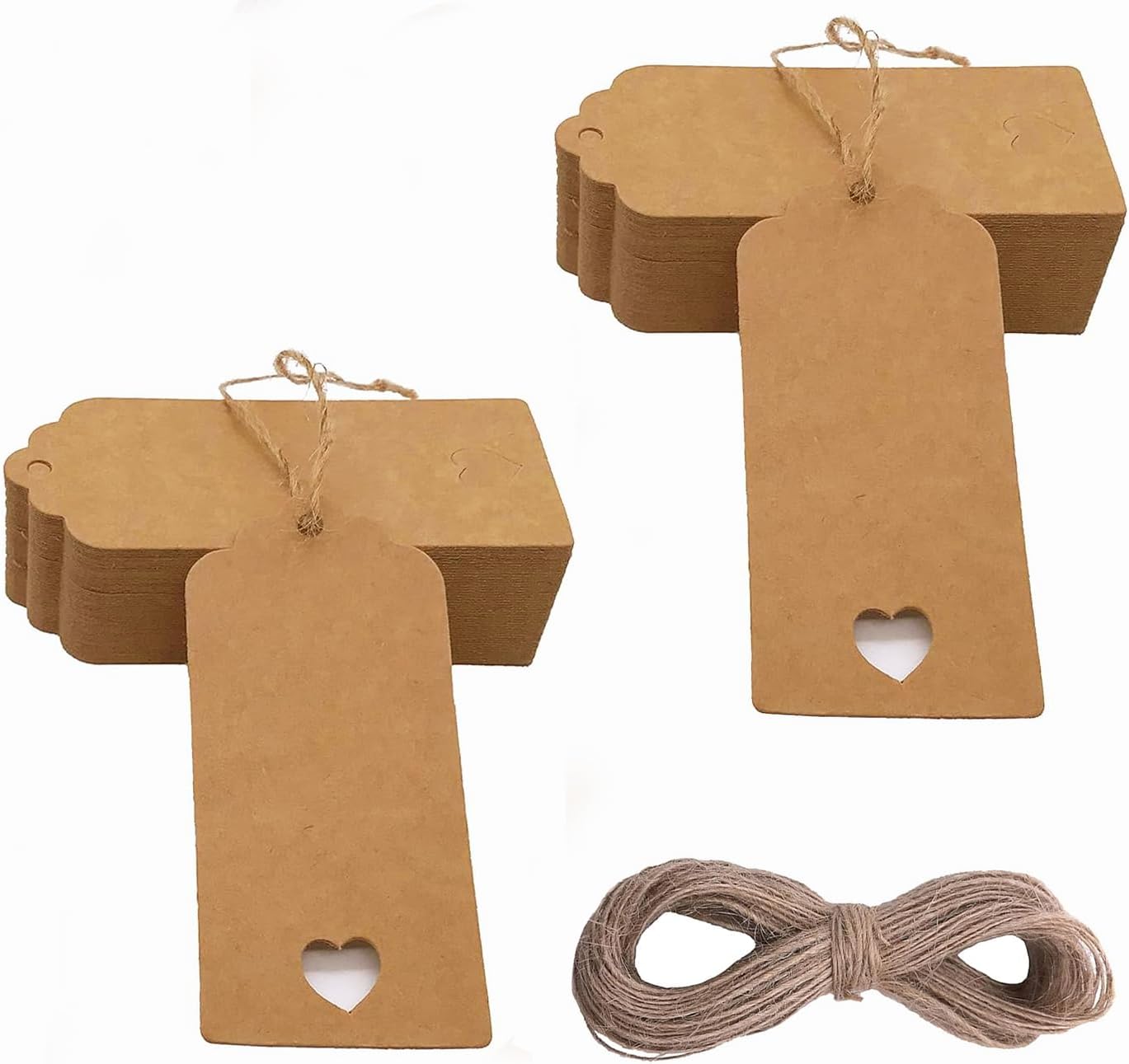 100 pcs Gift Tags Christmas Tree Tags Kraft Paper Hanging Ornament Gift ...