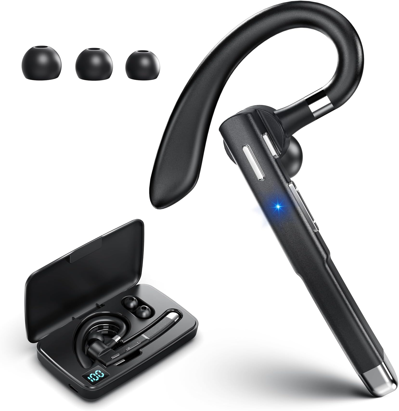 Amazon.com: Conambo Bluetooth Headset 5.2 with CVC8.0 Dual Mic Noise ...