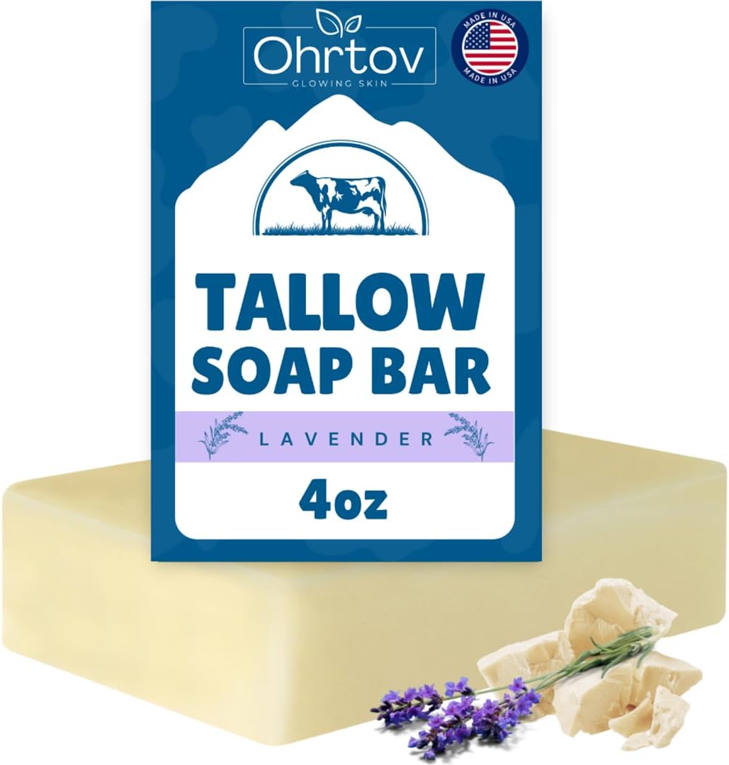 Amazon.com : Beef Tallow Soap Bar – All Natural Grass Fed Tallow Soap ...