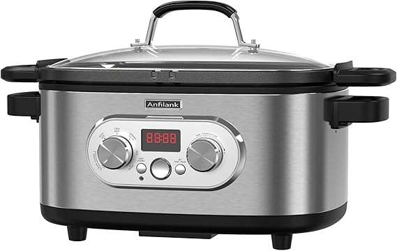 Amazon.com: Anfilank 8-in-1 Multi-Cooker, Programmable 6.8 Quart Slow ...