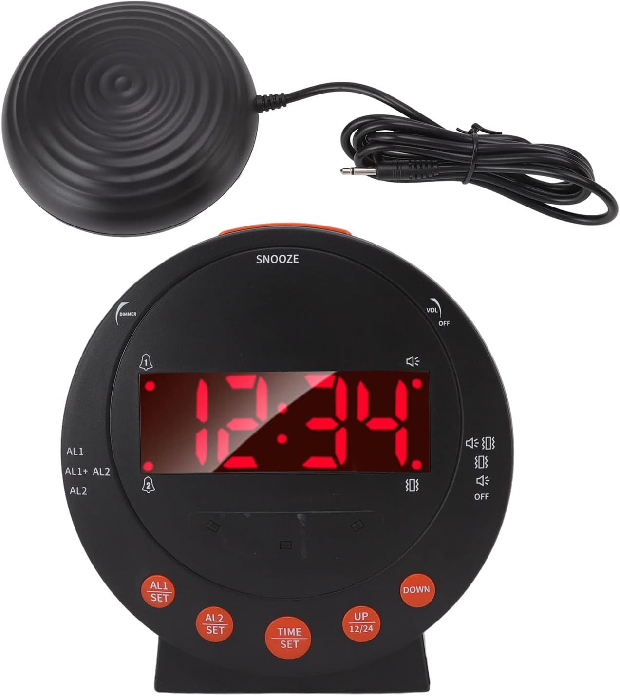 Amazon.com: PerGar Alarm Clock 110 Decibels Red Flashing Light Super ...