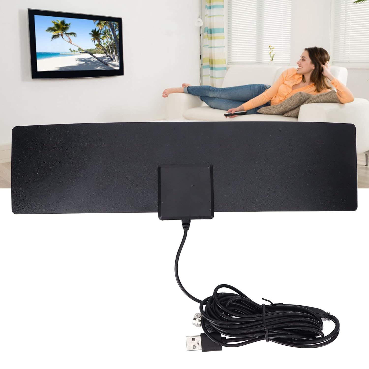 SIK TV Antenna, Indoor TV Antenna, Stable Range, 50 Miles, F Connector ...