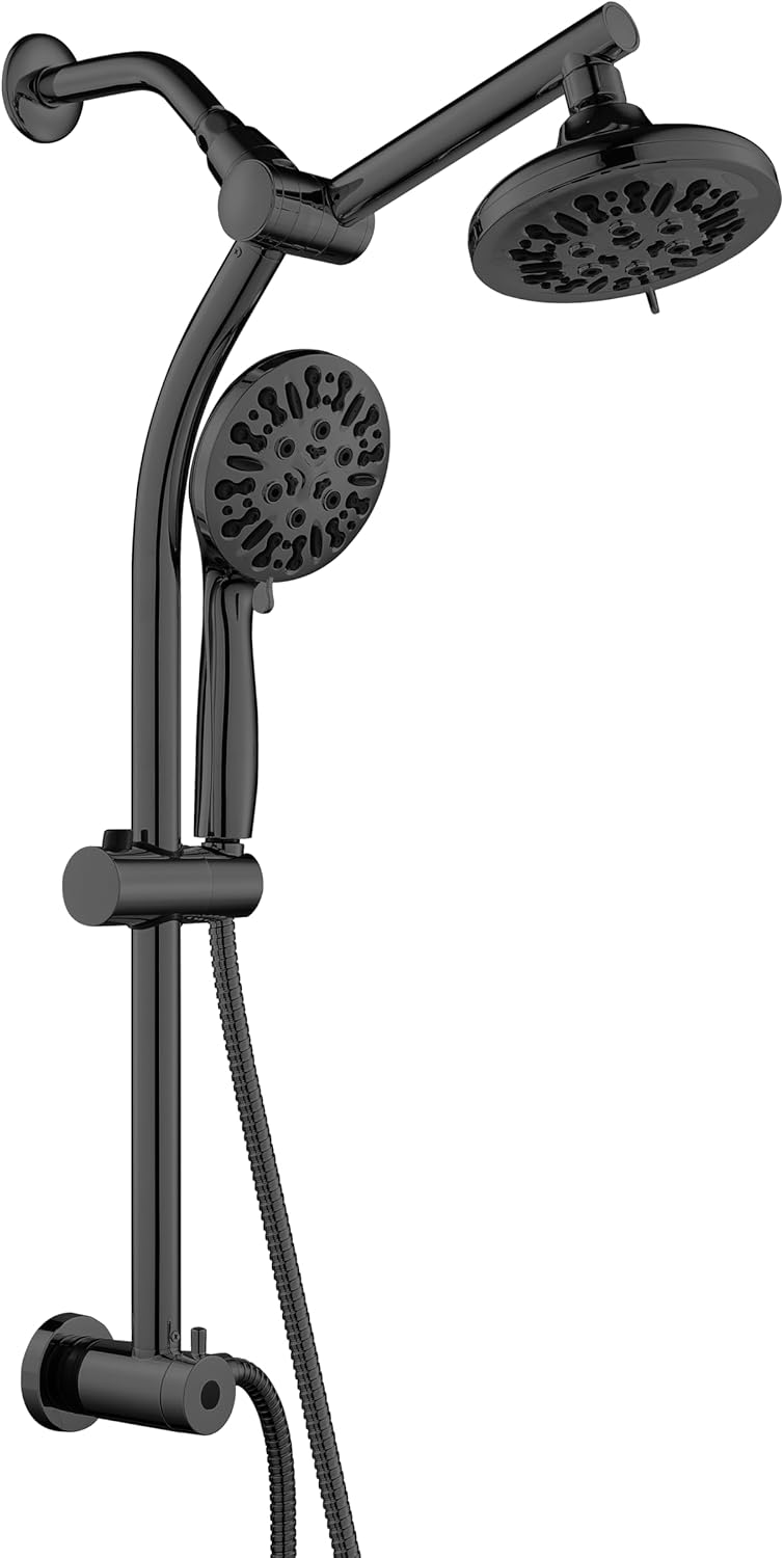 Amazon.com: OUGOO Retrofit 2-Way Shower Head Combo, 8-Function Rainfall ...