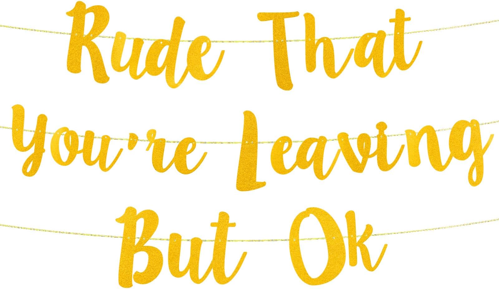Amazon.com: Rude That You're Leaving But Ok Banner Hanging Swirls ...