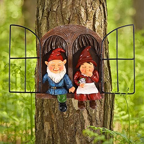 Amazon.com : Thyle 4 Pieces Garden Gnomes Outdoor Tree Hugger Gnome ...